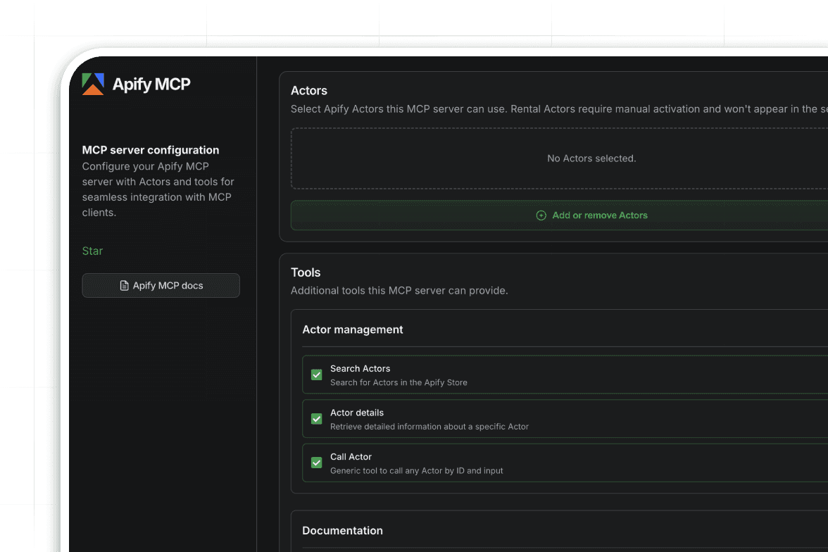 MCP servers at Apify · Apify