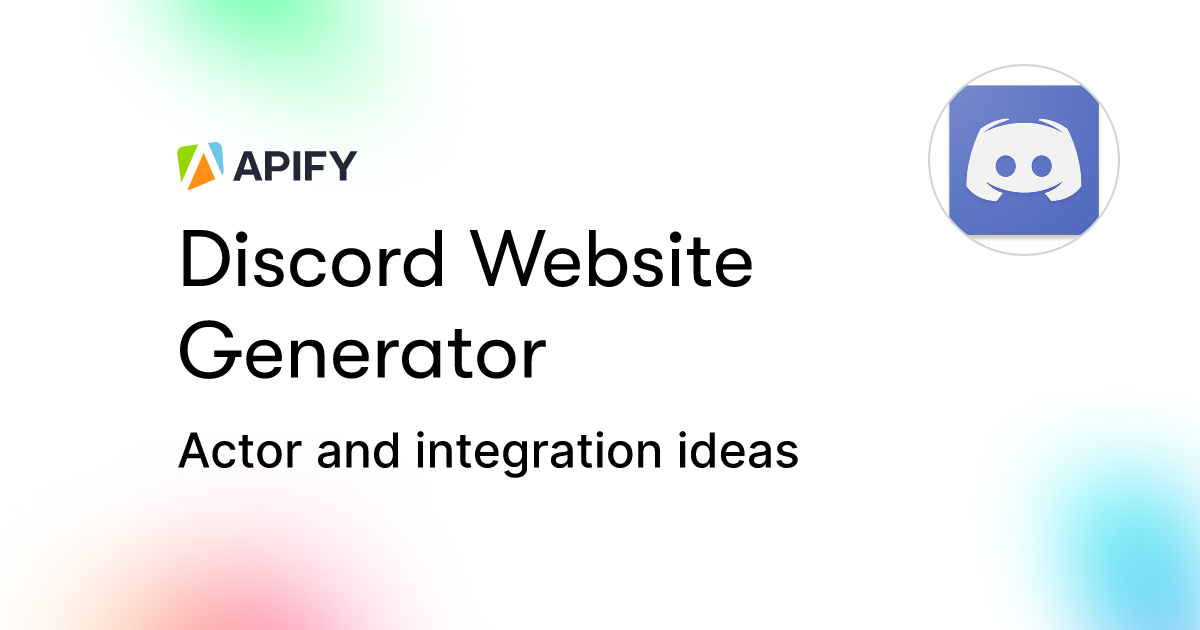 Discord Website Generator · New ideas · Apify Discord Website Generator · New ideas · Apify