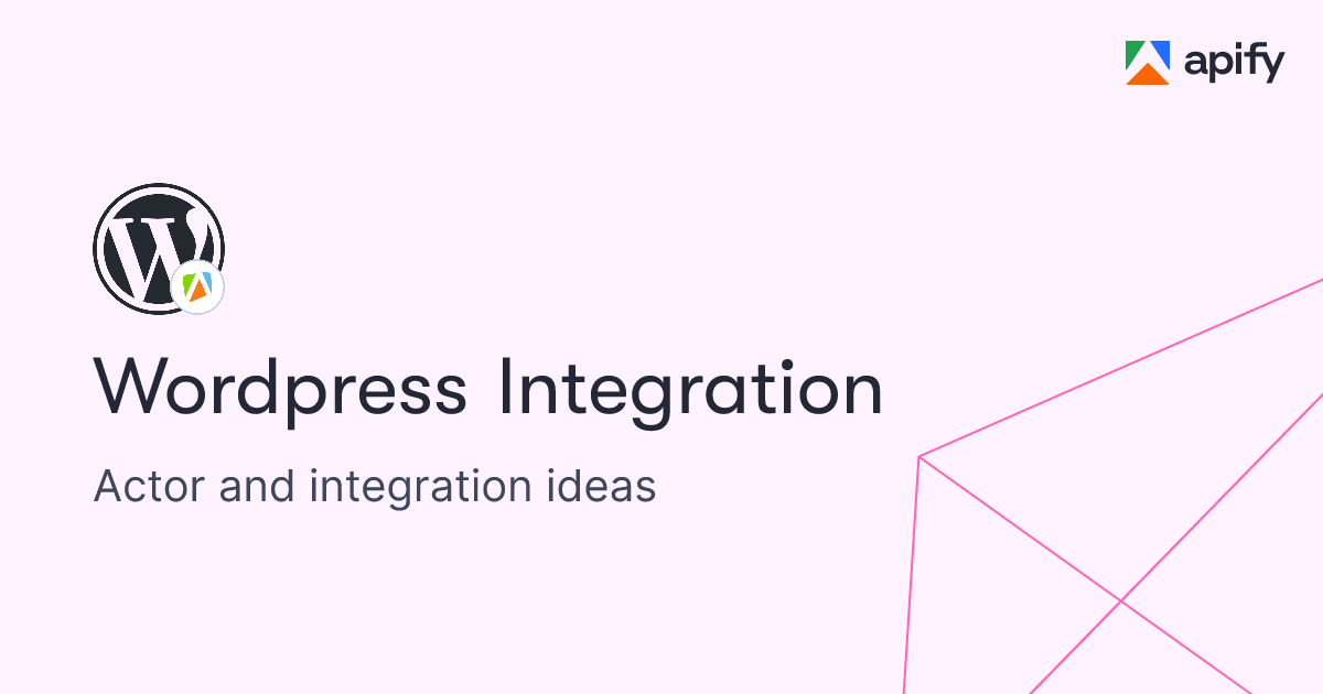 Wordpress Integration · New ideas · Apify