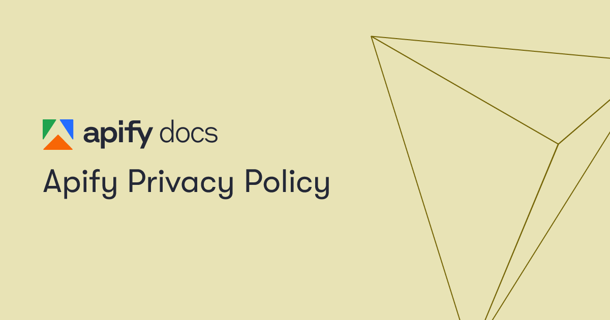 Apify Privacy Policy | Apify Documentation