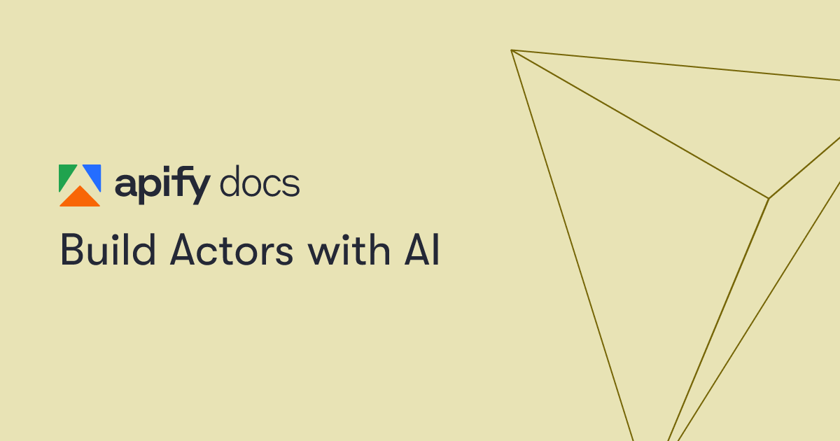 Build Actors with AI | Platform | Apify Documentation
