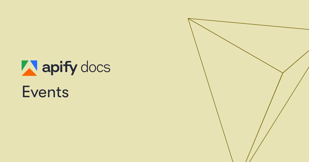 Events | Platform | Apify Documentation