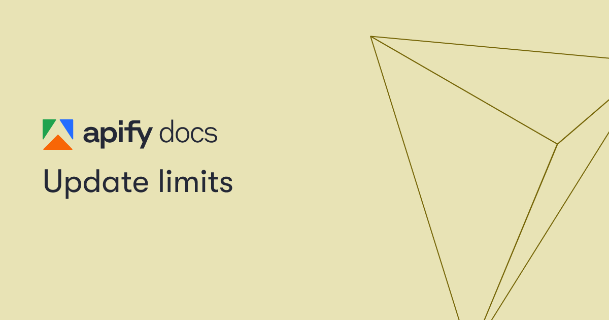 Update limits | Apify Documentation