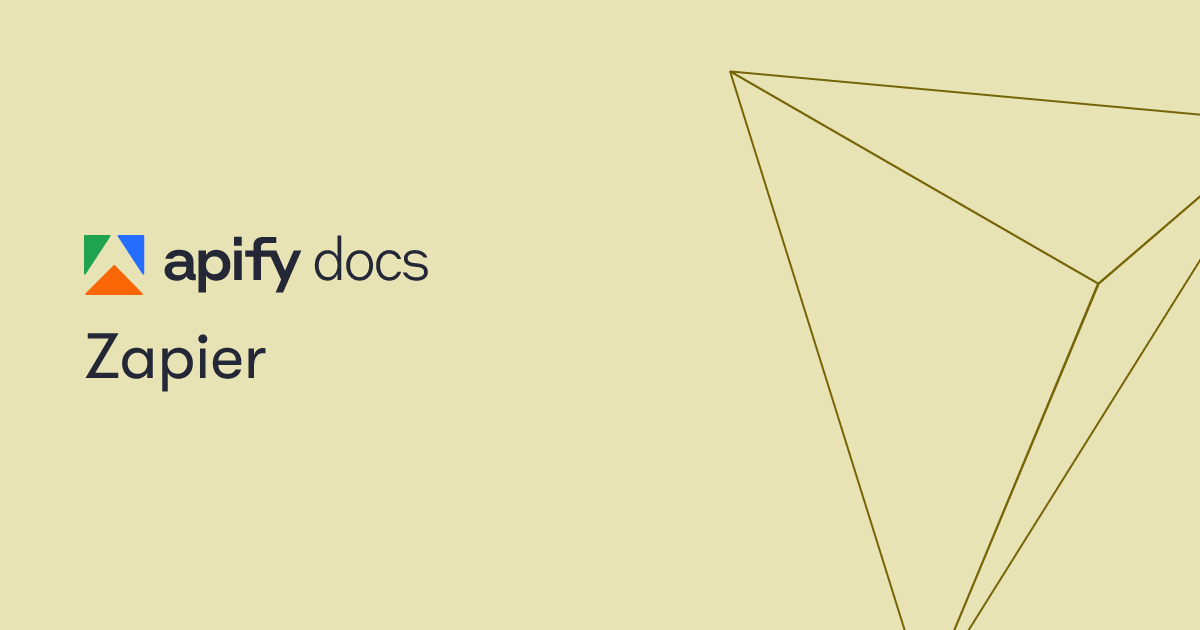 Zapier | Platform | Apify Documentation