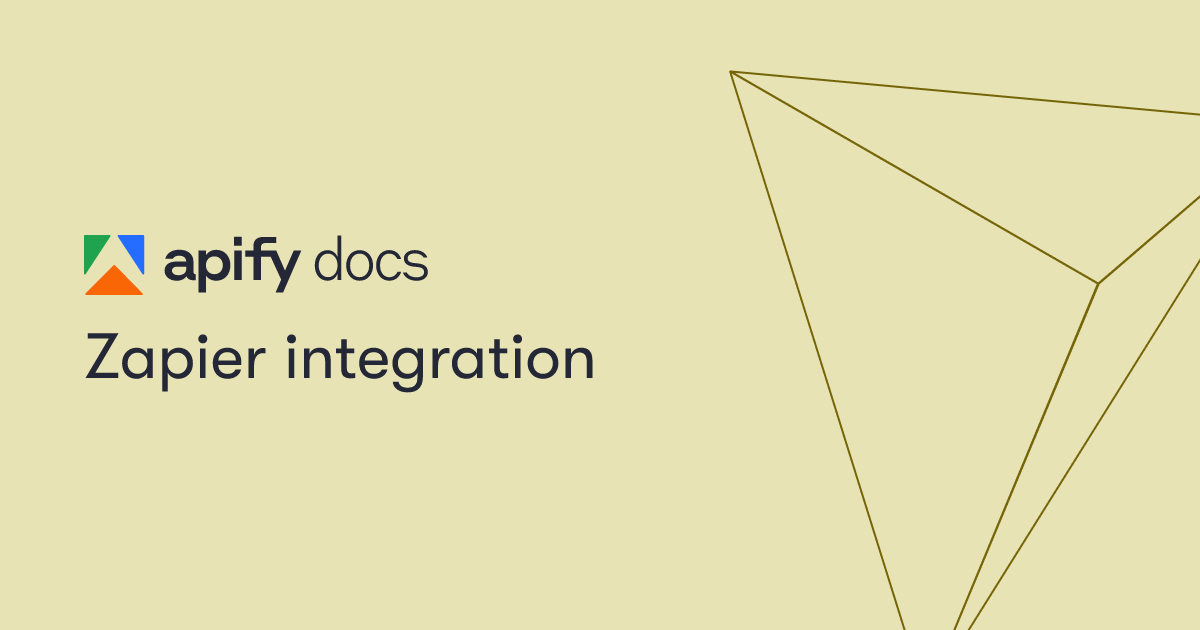 Zapier integration | Platform | Apify Documentation
