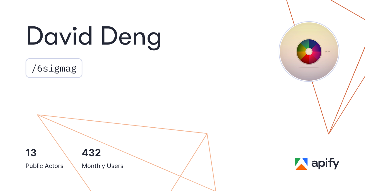 David Deng (6sigmag) · Apify