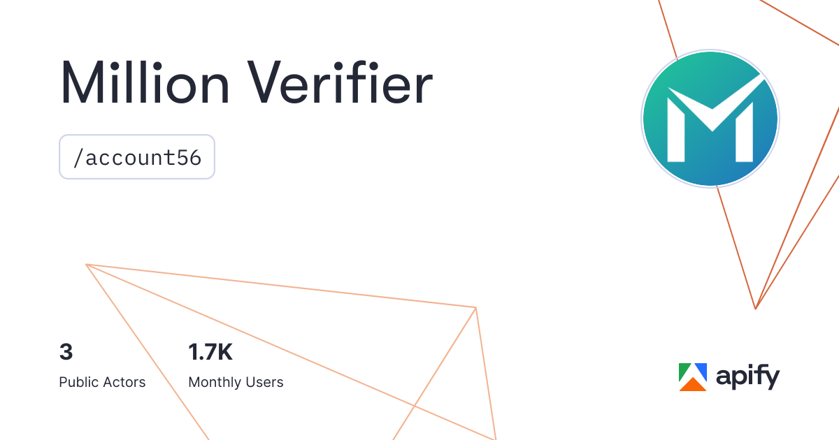 Million Verifier (account56) · Apify