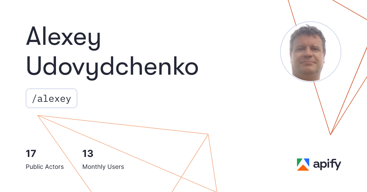 Alexey Udovydchenko (alexey) · Apify