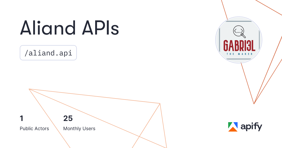 Aliand APIs (aliand.api) · Apify