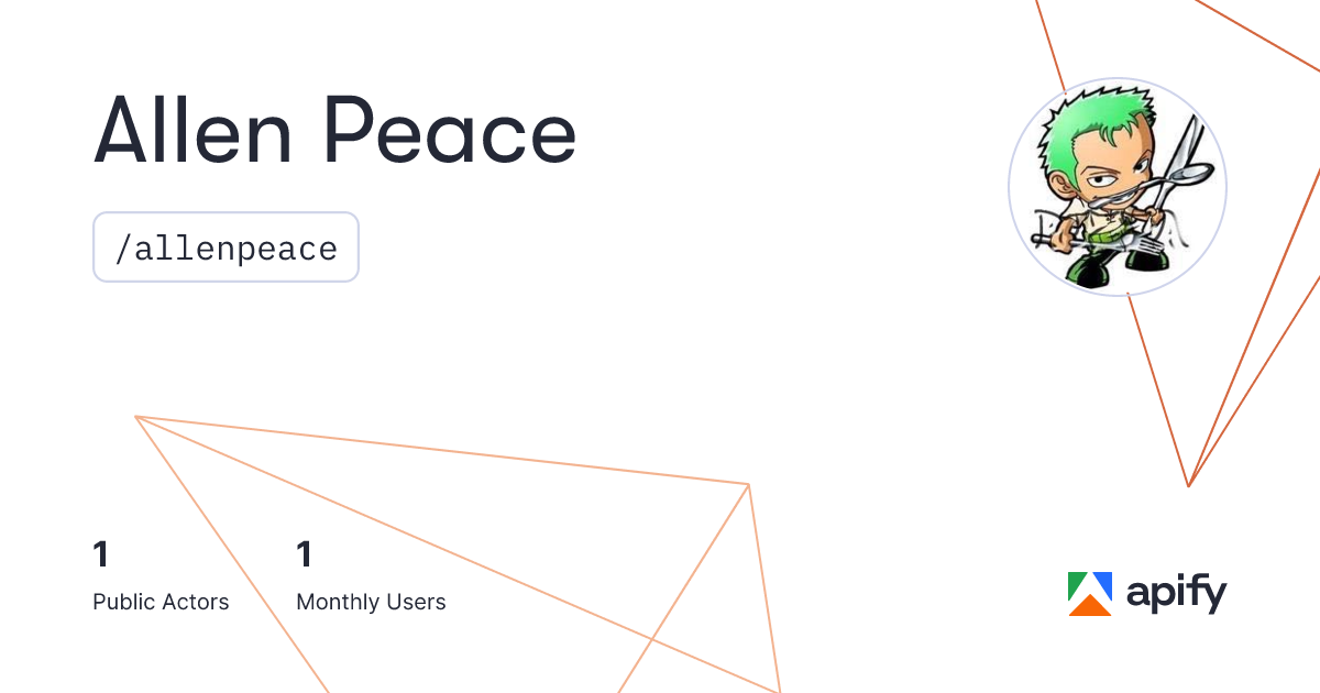 Allen Peace (allenpeace) · Apify