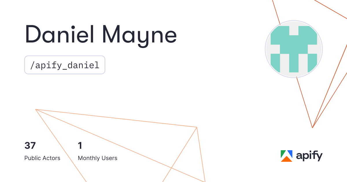 Daniel Mayne (apify_daniel) · Apify