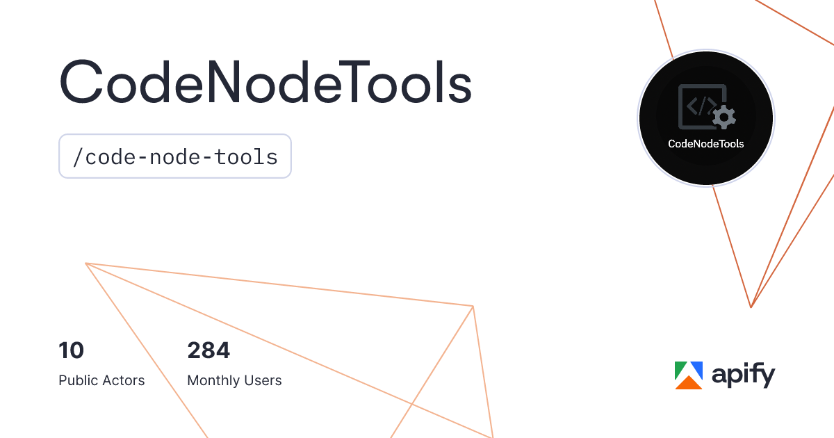 CodeNodeTools (code-node-tools) · Apify
