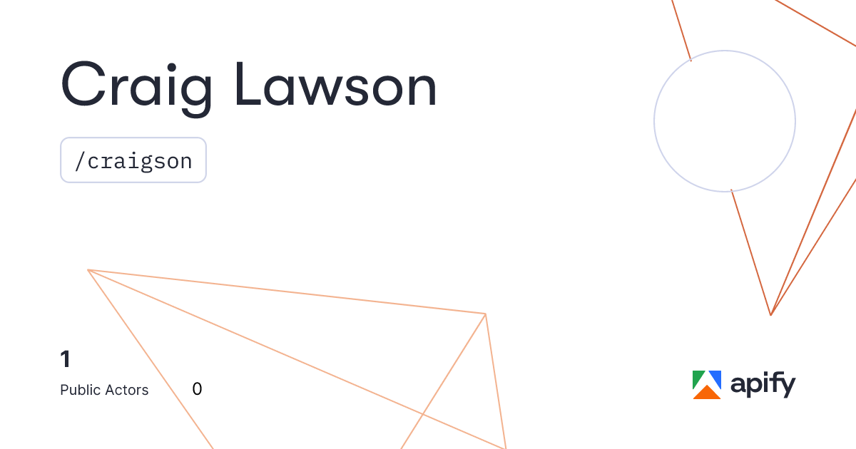 craigson (Craig Lawson) · Apify