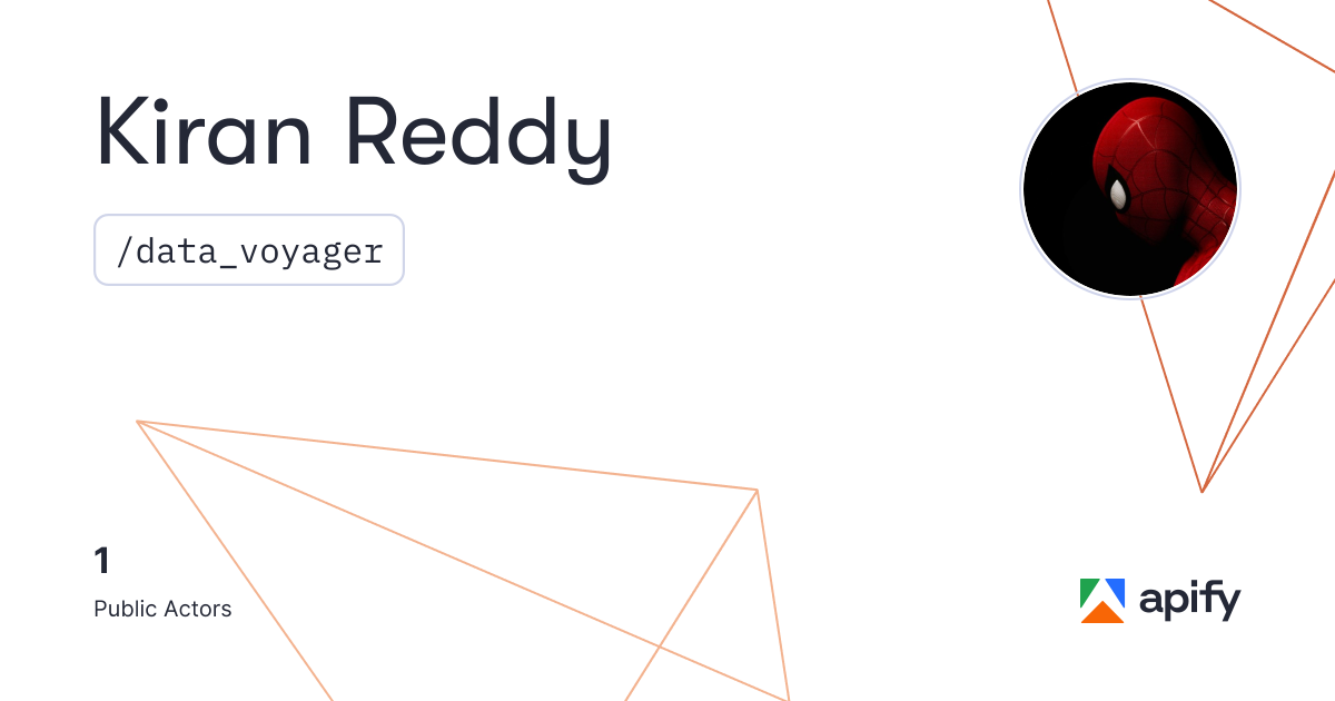 Kiran Reddy (data_voyager) · Apify