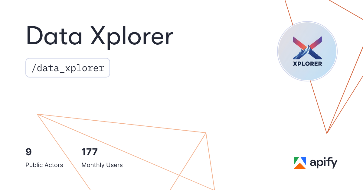 Data Xplorer (data_xplorer) · Apify