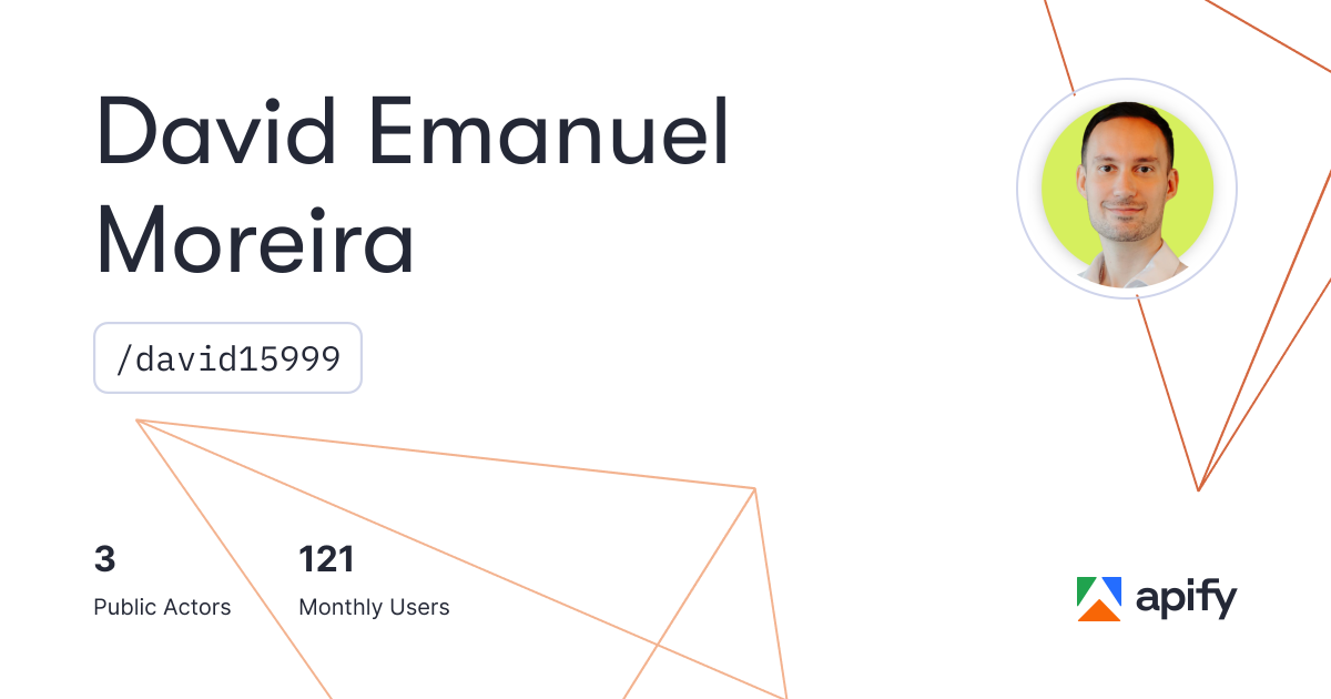 David Emanuel Moreira (david15999) · Apify