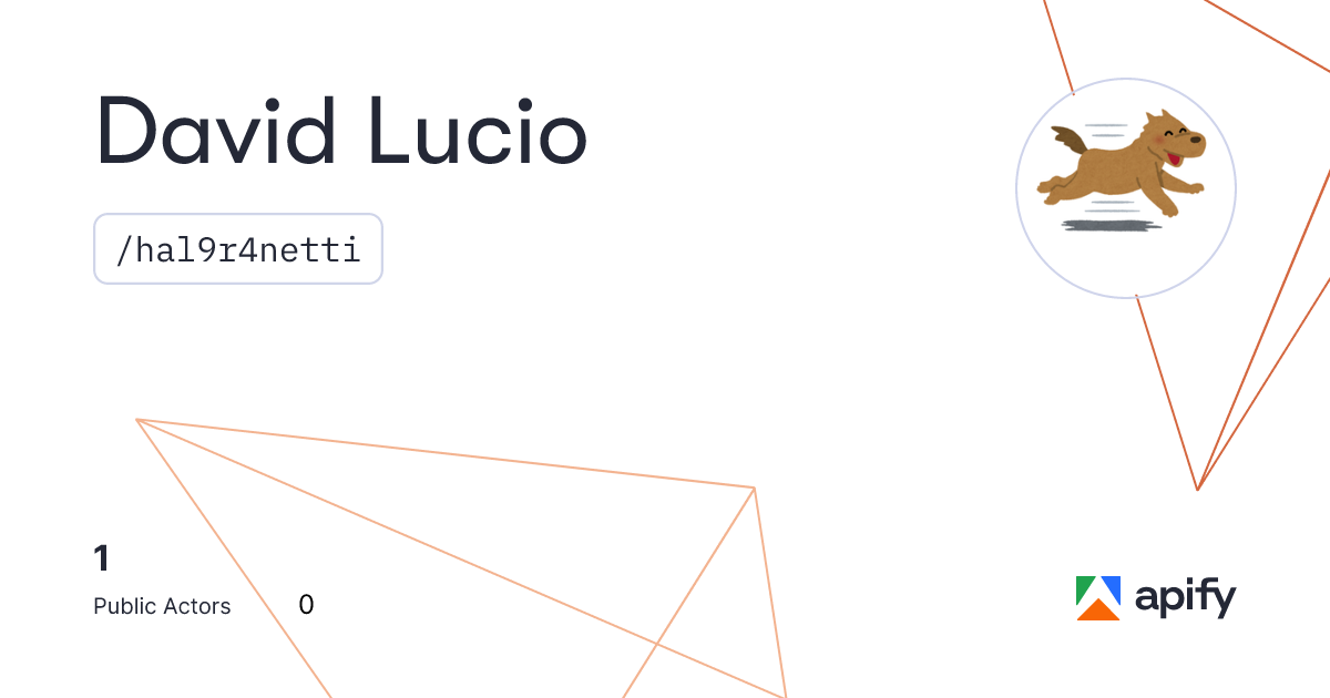 David Lucio (hal9r4netti) · Apify