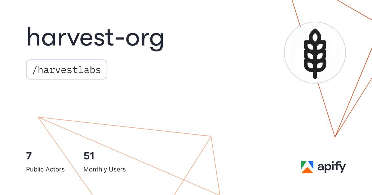 harvest-org (harvestlabs) · Apify