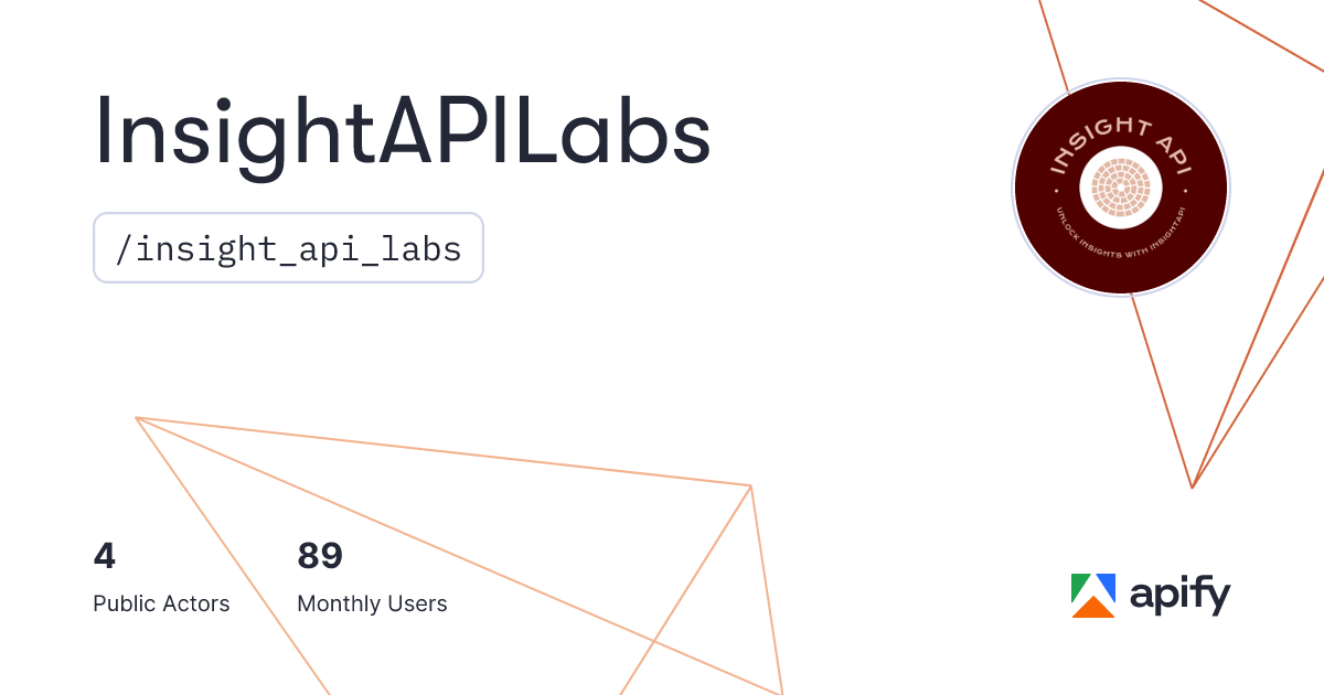 InsightAPILabs (insight_api_labs) · Apify