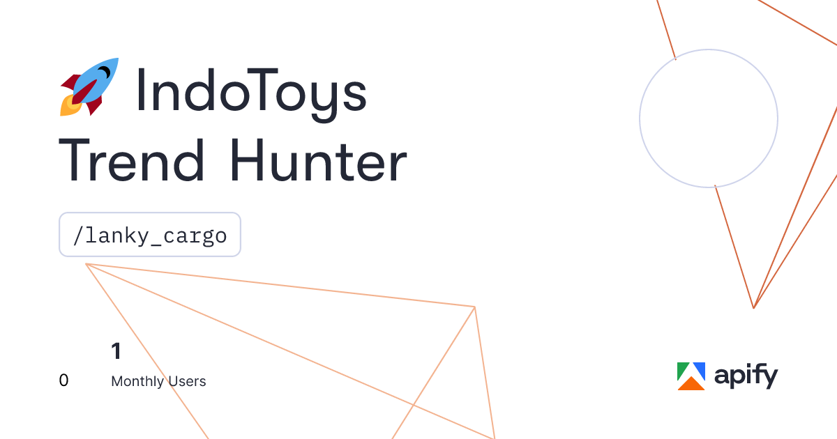 🚀 IndoToys Trend Hunter (lanky_cargo) · Apify