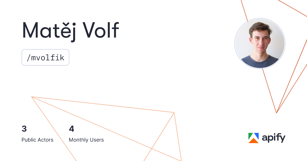 Matěj Volf (mvolfik) · Apify