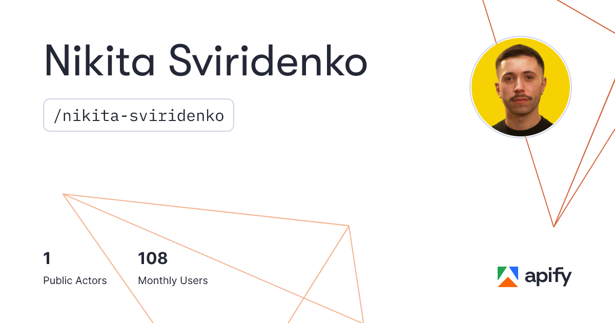Nikita Sviridenko (nikita-sviridenko) · Apify
