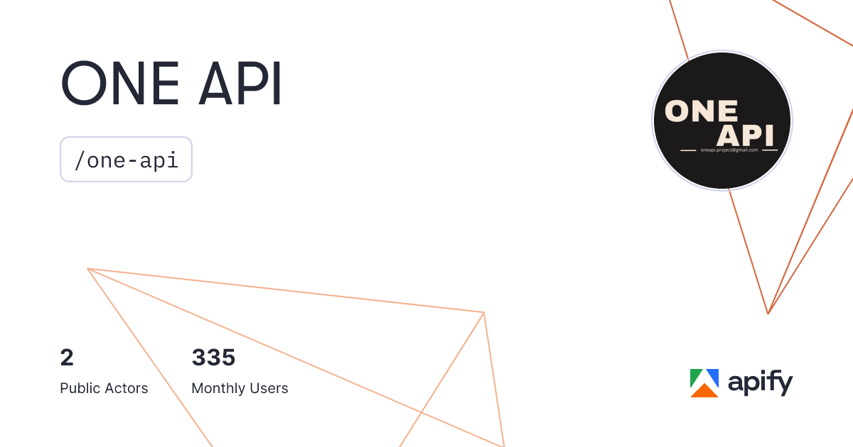 ONE API (one-api) · Apify