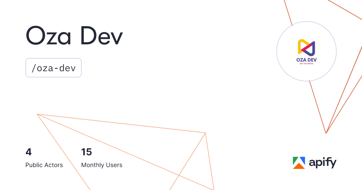 Oza Dev (oza-dev) · Apify