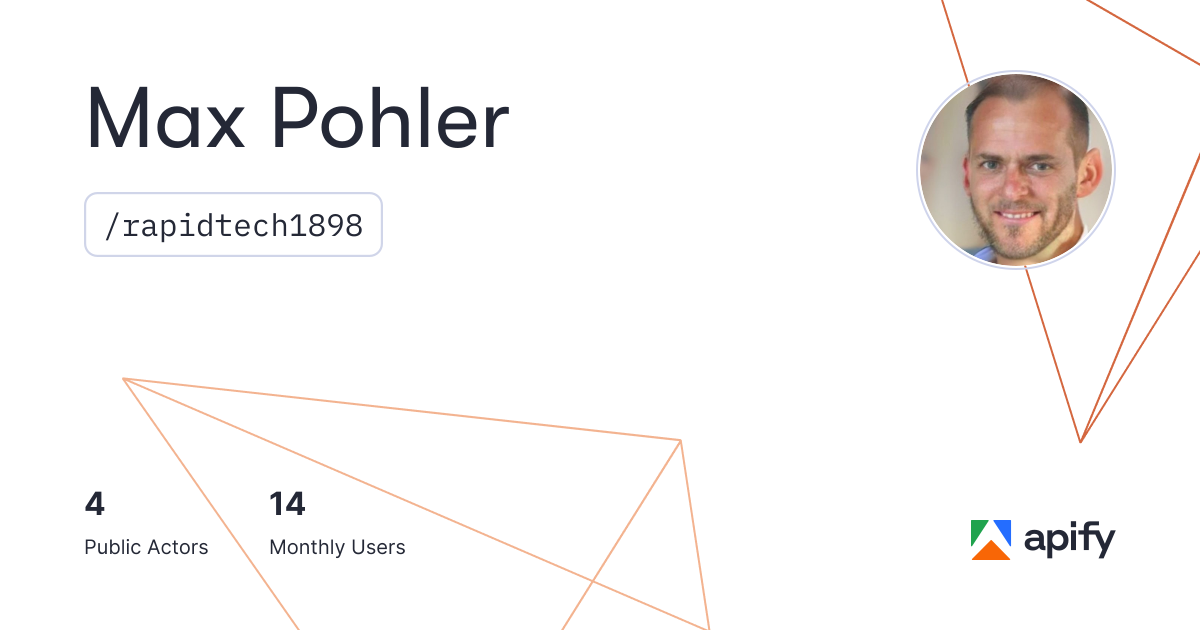 Max Pohler (rapidtech1898) · Apify