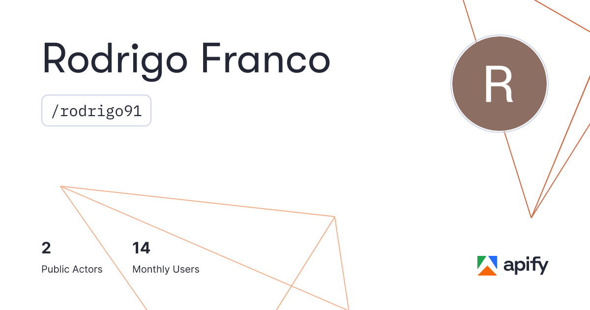 Rodrigo Franco (rodrigo91) · Apify