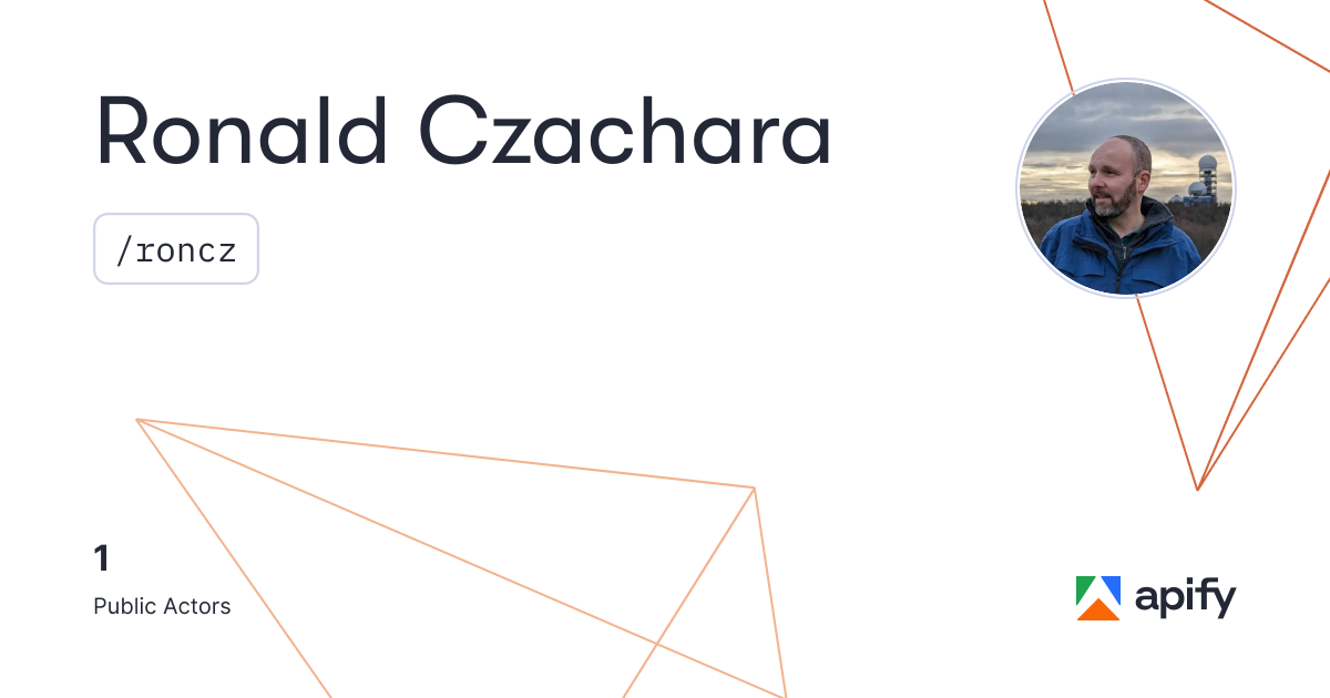 Ronald Czachara (roncz) · Apify