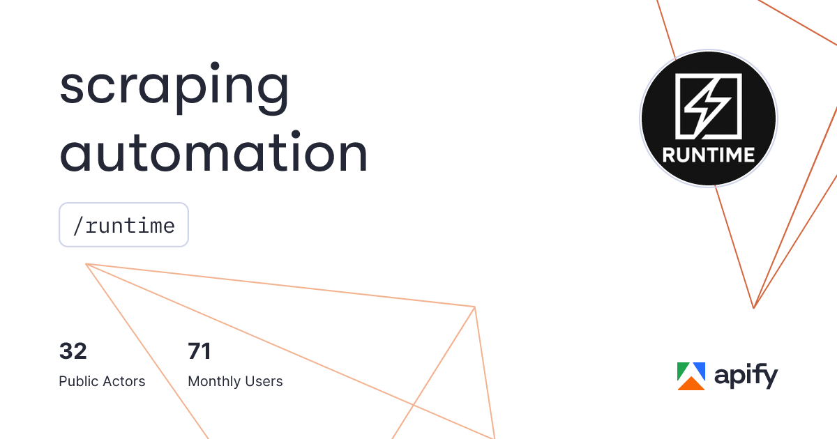 scraping automation (runtime) · Apify