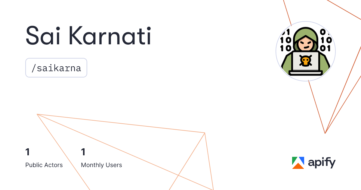 Sai Karnati (saikarna) · Apify