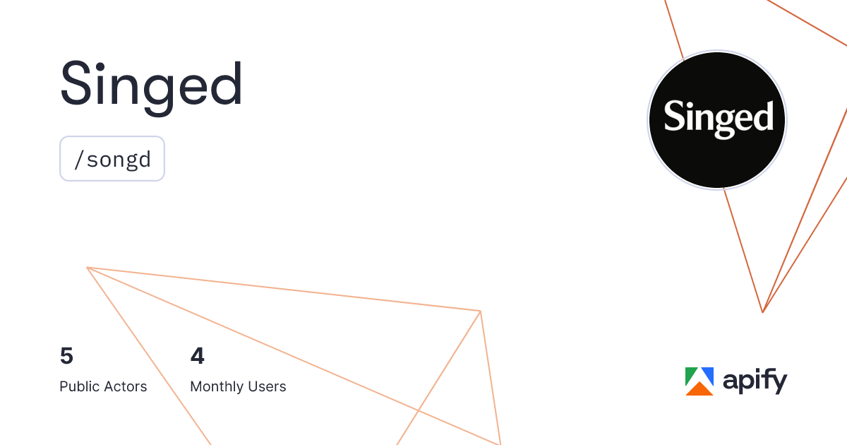 Singed (songd) · Apify