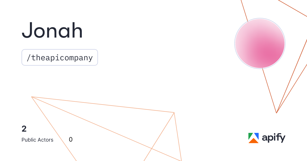 Jonah (theapicompany) · Apify