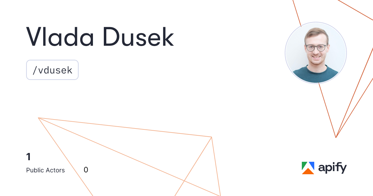 vdusek (Vlada Dusek) · Apify