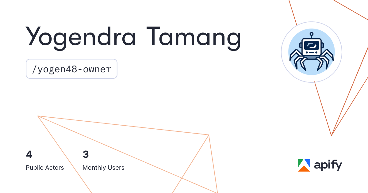 Yogendra Tamang (yogen48-owner) · Apify