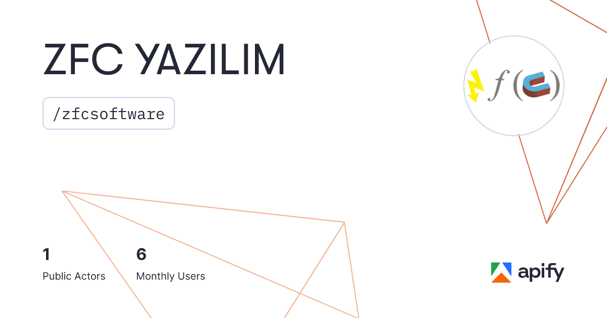 ZFC YAZILIM (zfcsoftware) · Apify