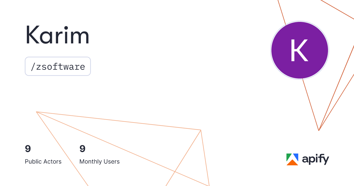Karim (zsoftware) · Apify