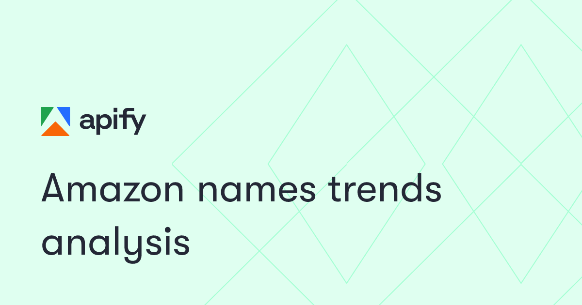 Amazon names trends analysis · Apify