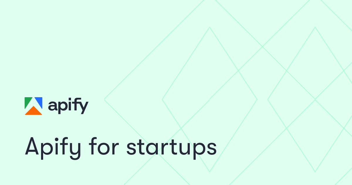 Apify for startups · Apify