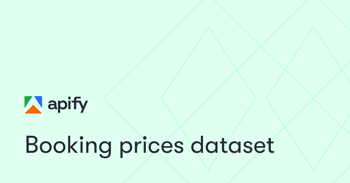 Booking prices dataset · Apify