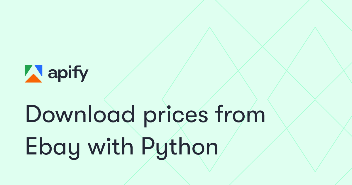 Download prices from Ebay with Python · Apify