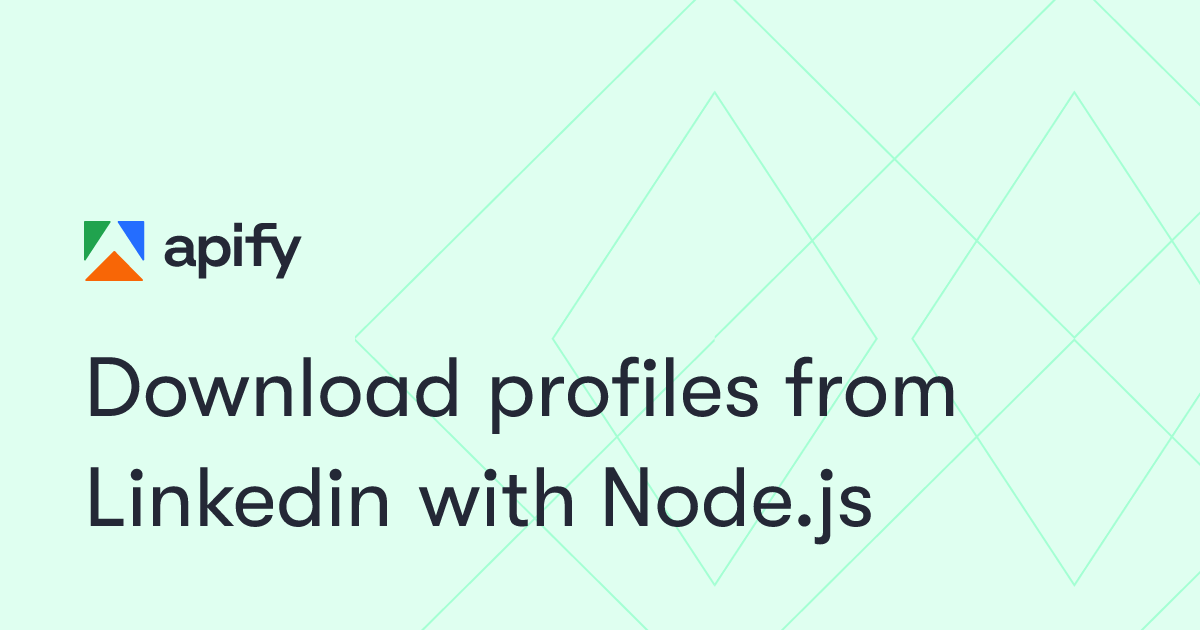 Download profiles from Linkedin with Node.js · Apify