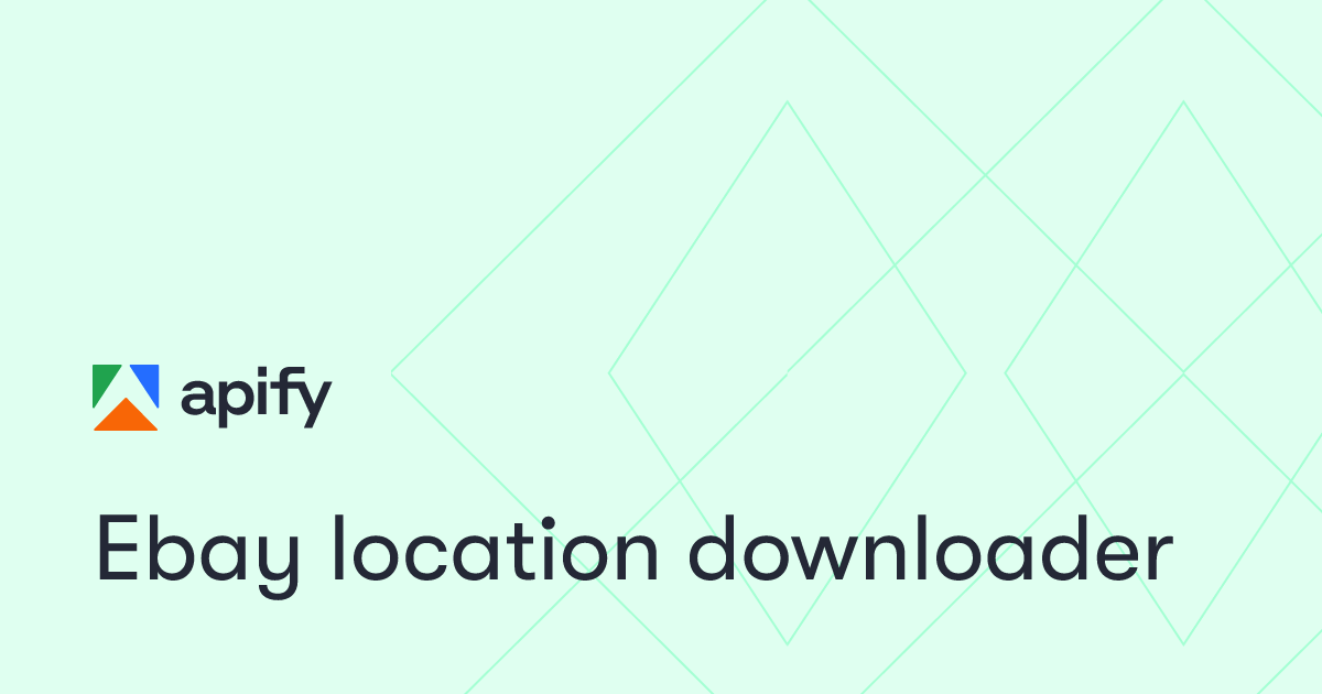 Ebay location downloader · Apify