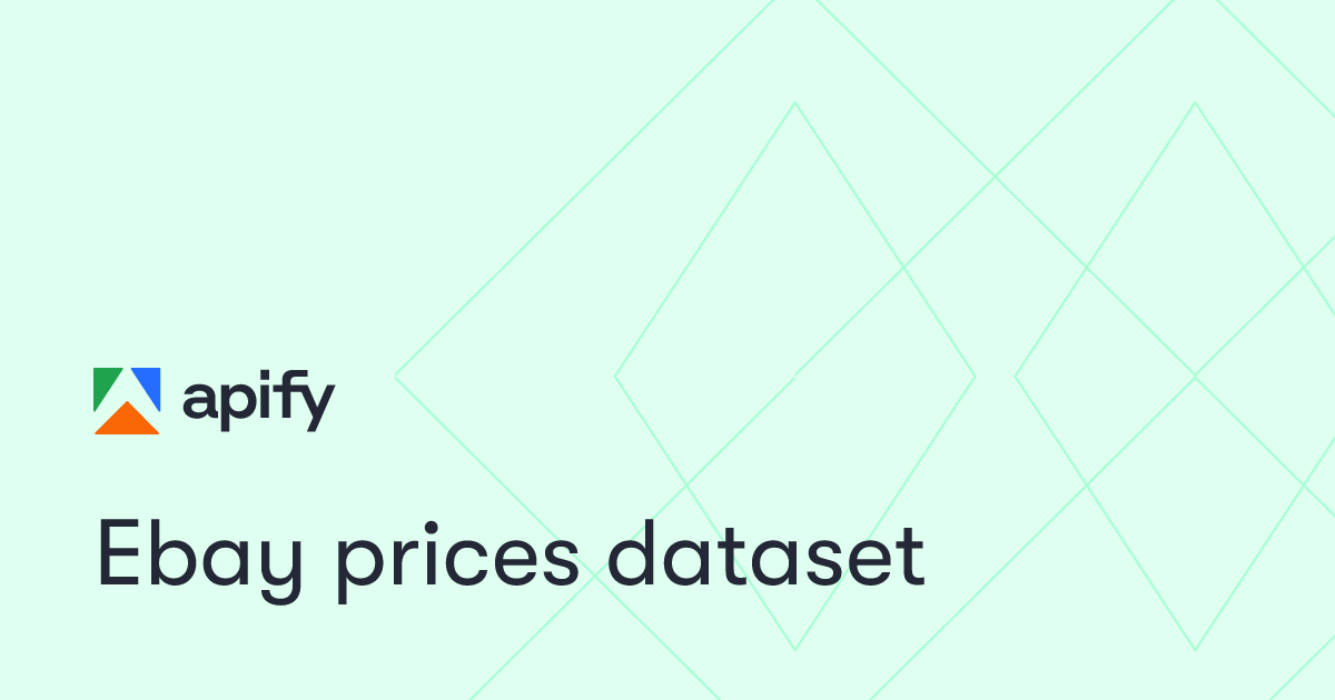 Ebay prices dataset · Apify