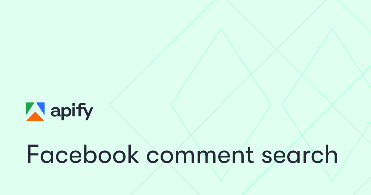 Facebook comment search · Apify