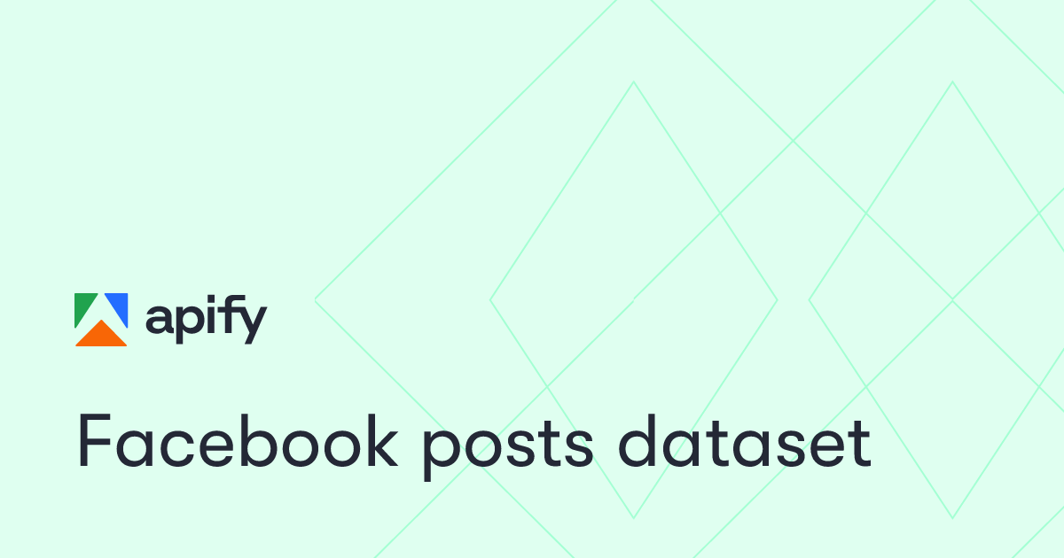 Facebook posts dataset · Apify
