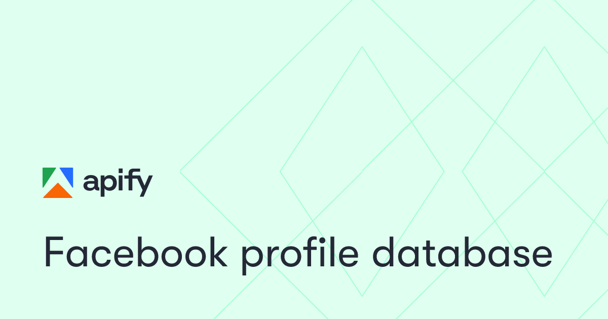 Facebook profile database · Apify