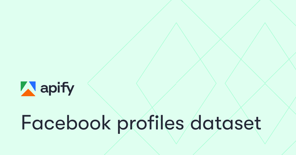 Facebook profiles dataset · Apify